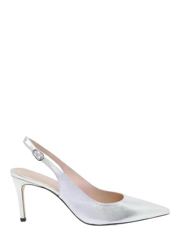 STUART WEITZMAN Power 75 Buckle Slingback Pumps - Silver