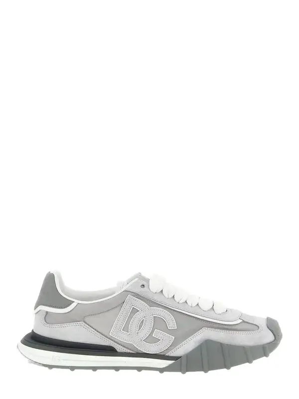 Dolce & Gabbana Logo Leather Sneakers - Grey