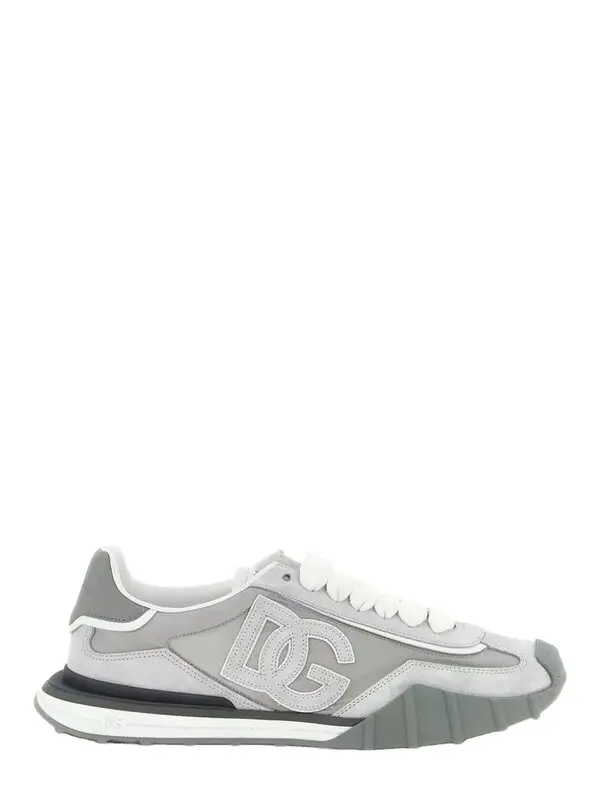 Dolce & Gabbana Logo Leather Sneakers - Grey