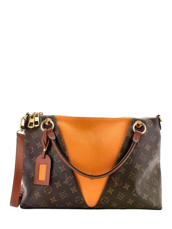 LOUIS VUITTON V Tote Monogram Canvas And Leather Mm Shoulder Bag - Brown