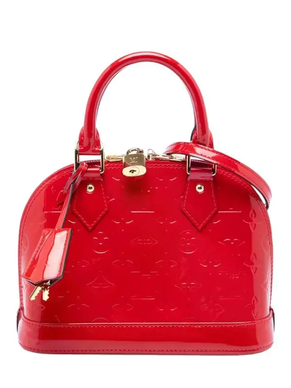 LOUIS VUITTON 2016 Monogram Vernis Alma Bb Satchel - Red