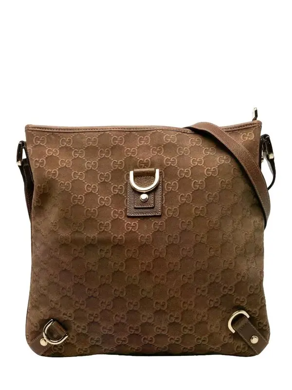 Gucci Gg Suede Abbey D-ring Crossbody Bag - Brown