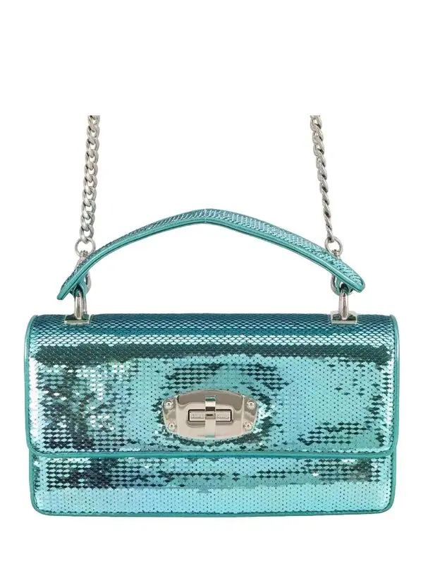 Miu Miu Sequins Paillettes Cleo Top Handle Satchel - Blue