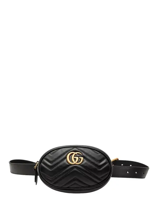 Gucci Gg Marmont Matelassé Leather Belt Bag - Black