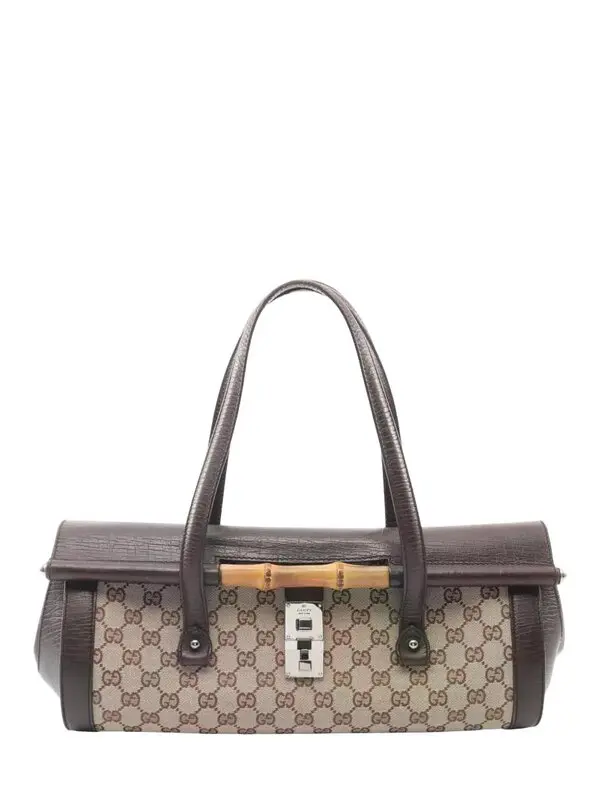 Gucci Gg Canvas Bamboo Bullet Shoulder Bag - Brown