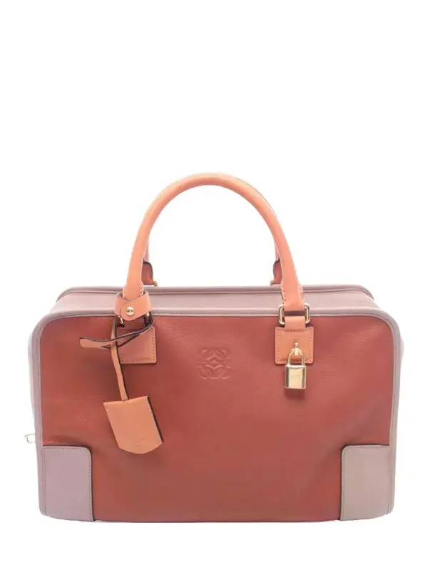 Loewe 2010-2026 Tricolor Leather Amazona 36 Handbag - Red
