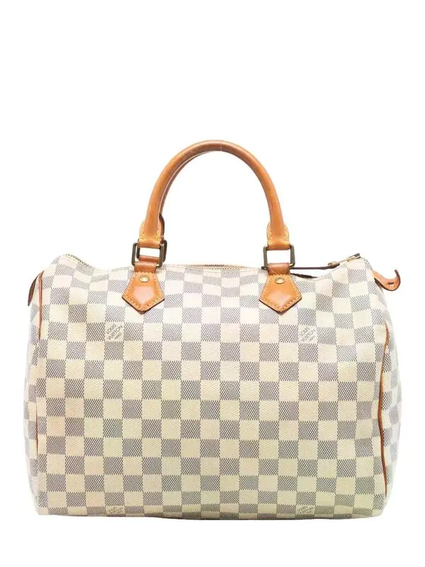 LOUIS VUITTON 2015 Damier Azur Speedy 30 Boston Bag - White