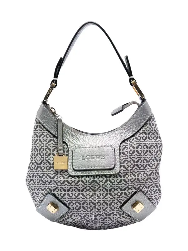 Loewe 2007-2008 Anagram Canvas Road Hobo Bag - Grey