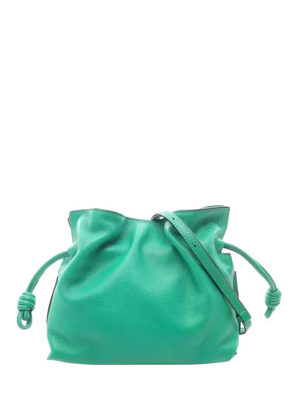 Loewe Mini Nappa Flamenco Knot Clutch Crossbody Bag - Green