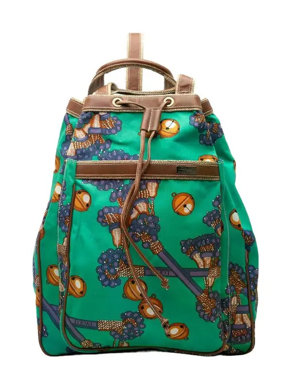 Loewe 20th Century Coleccion Jerez Printed Canvas Travel Backpack - Green