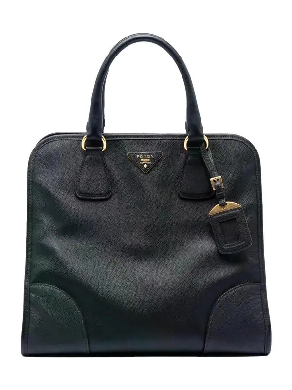 Prada Saffiano Lux Convertible Tote Satchel 2010-2025 - Black