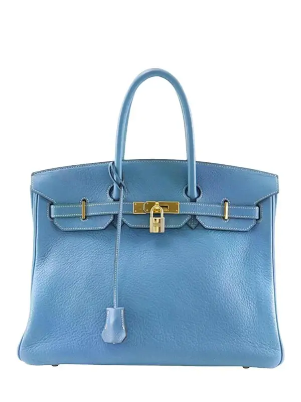 Hermès 2003 Clemence Birkin Retourne 35 Handbag - Blue