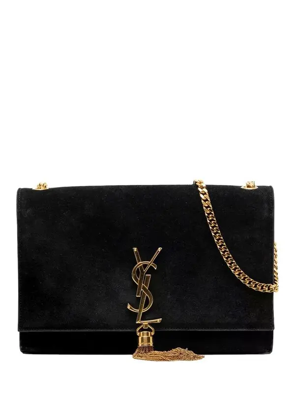 Saint Laurent 2015 Medium Monogram Kate Tassel Crossbody Bag - Black