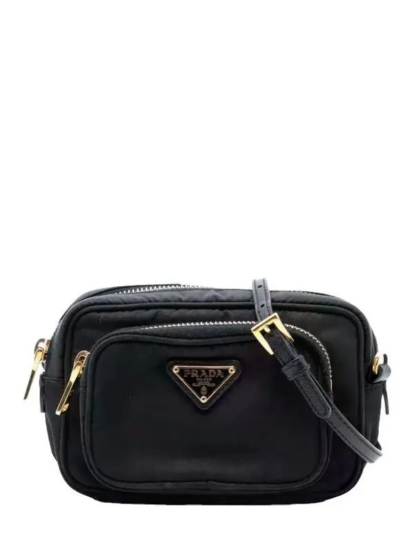 Prada Tessuto Camera Crossbody Bag - Black