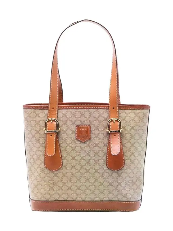 Celine 1992 Macadam Coated Canvas Tote Bag - Brown