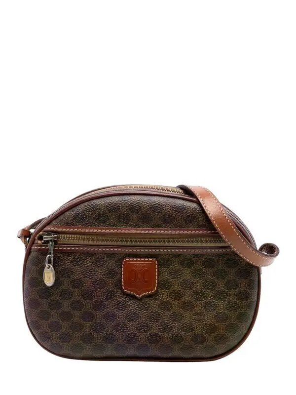 Celine 2007 Macadam Coated Canvas Crossbody Bag - Brown