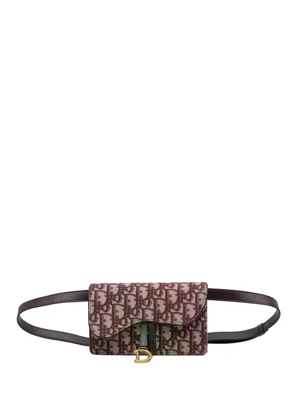 Dior 2020 Oblique Canvas Saddle Belt Bag - Red
