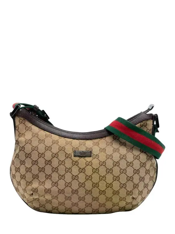 Gucci Gg Canvas Web Crossbody Bag - Brown