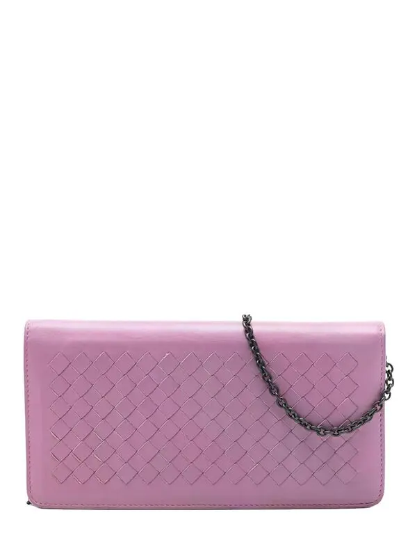 Bottega Veneta Nappa Intrecciato Continental Wallet On Chain - Purple