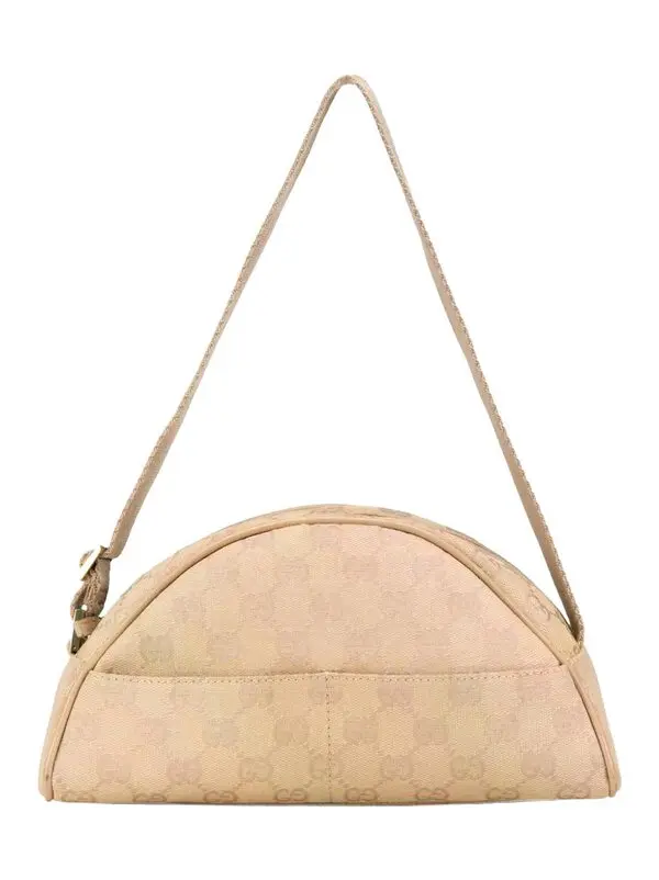 Gucci Gg Canvas Half Moon Pochette Shoulder Bag - Brown