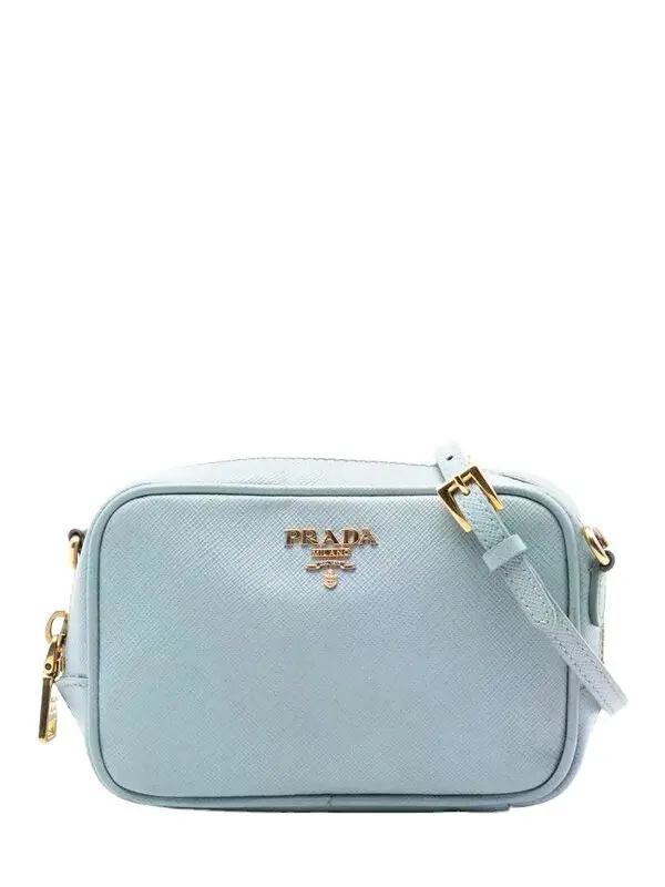 Prada Saffiano Lux Camera Crossbody Bag - Blue