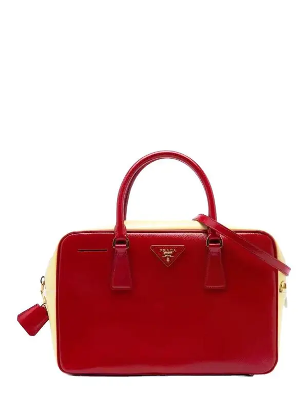Prada Saffiano Vernice Satchel - Red