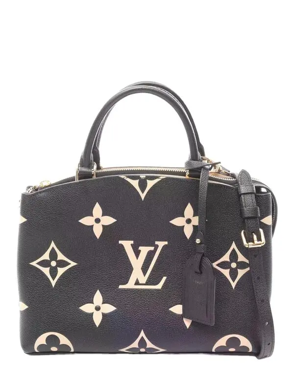 LOUIS VUITTON Bicolor Monogram Empreinte Giant Petit Palais Satchel - Black