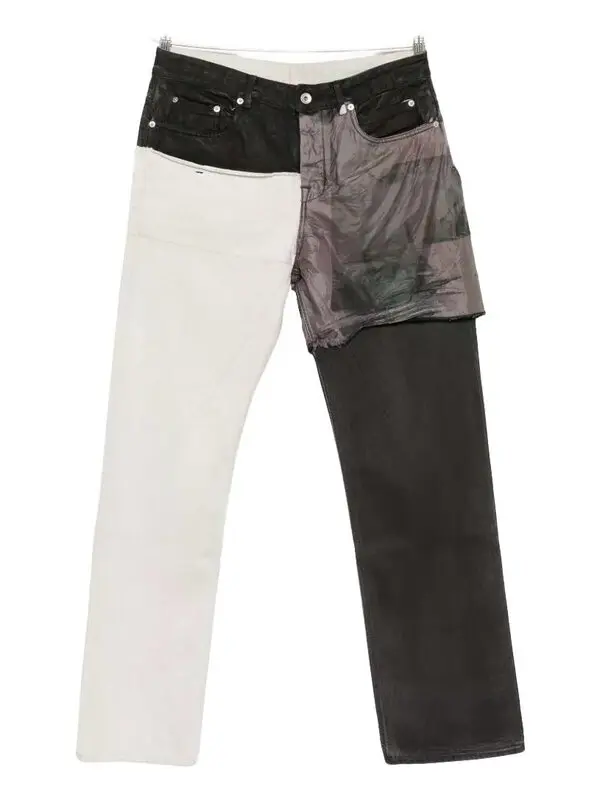 Rick Owens Patchwork Denim Jeans - Neutrals
