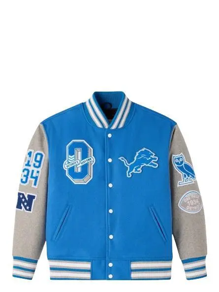 OVO Nfl Detroit Lions Varsity Jacket - Blue