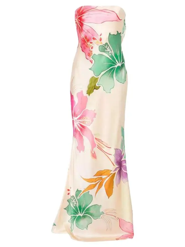 Retrofete Floral Print Maxi Dress - Neutrals