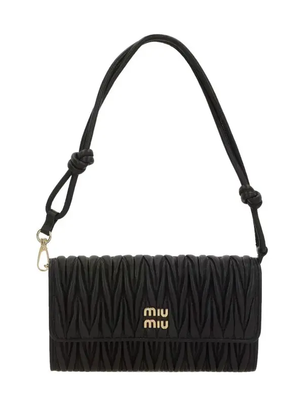 Miu Miu Logo-plaque Shoulder Bag - Black