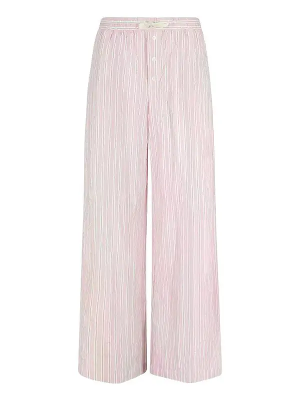 ROBERTO COLLINA Striped Trousers - Pink
