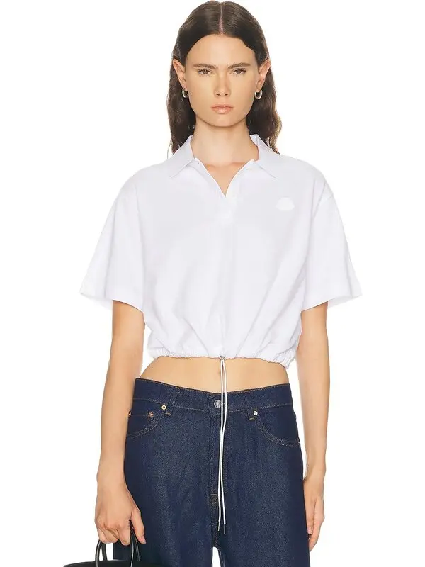 Moncler Cinched Polo Top - White