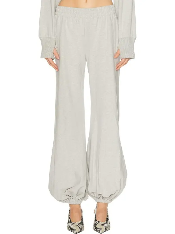 Norma Kamali Boyfriend Puff Jog Pant - Light Heather Grey