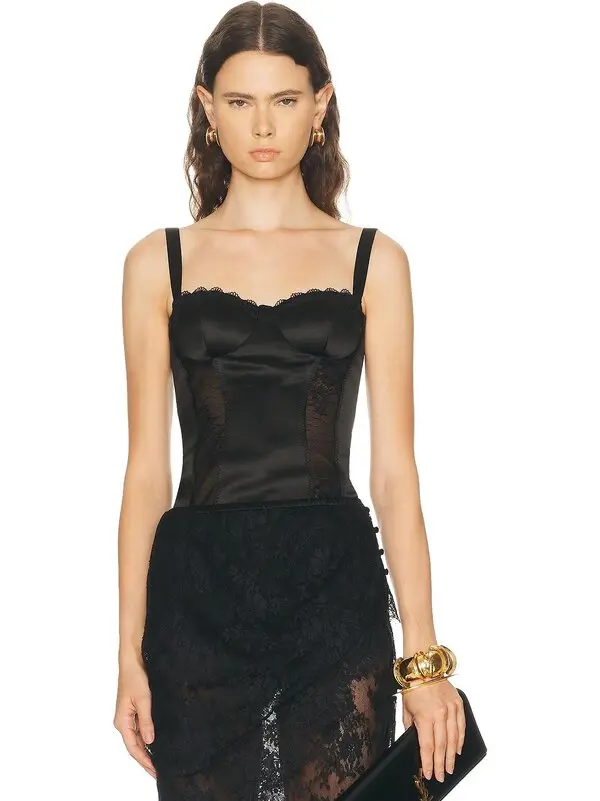 NICHOLAS Dara Paneled Lace Top - Black