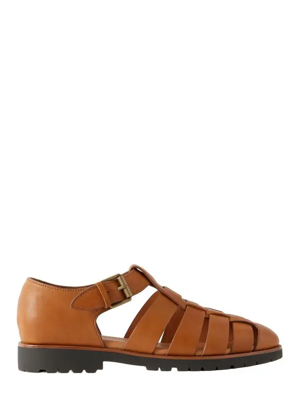 Polo Ralph Lauren Finn Leather Fisherman Sandals - Brown