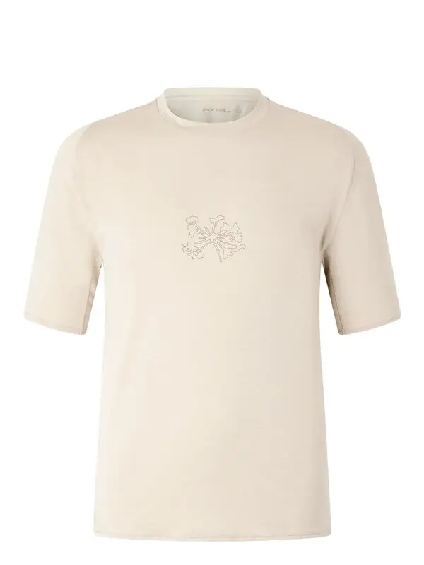 PORTAL Lateral Peak Logo-print Recycled-jersey T-shirt - Neutrals