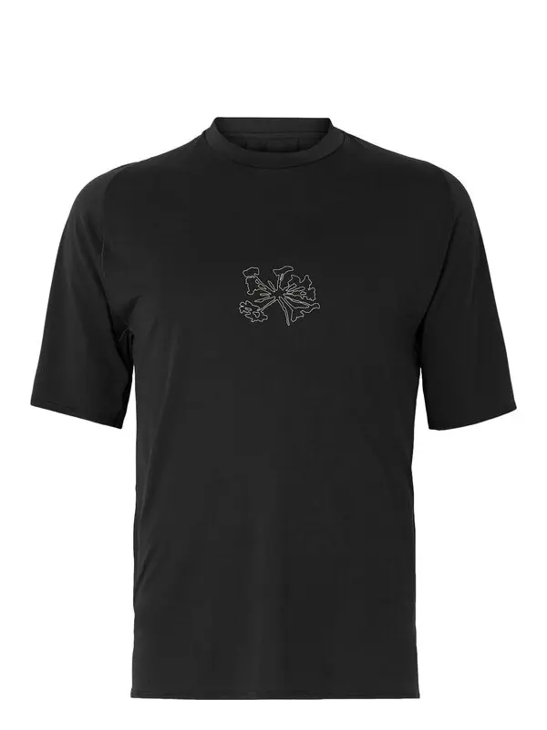 PORTAL Lateral Peak Logo-print Recycled-jersey T-shirt - Black