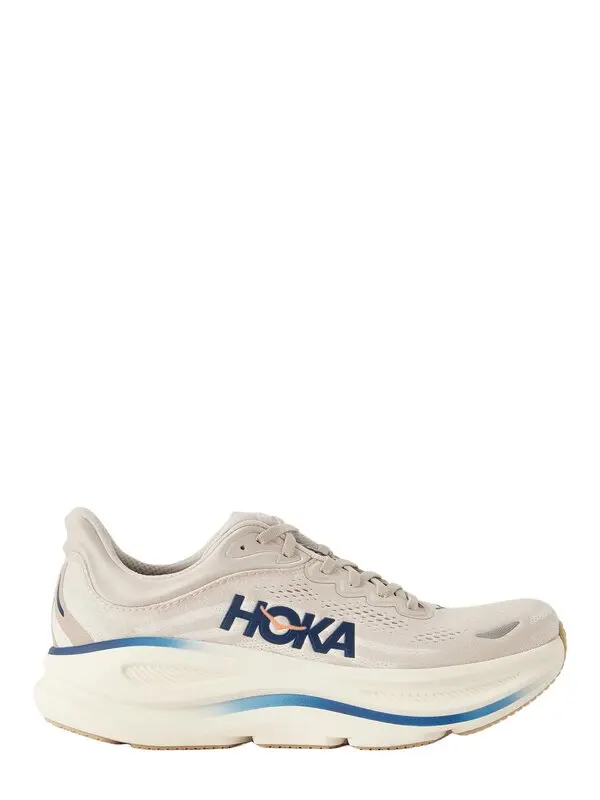 HOKA Bondi 9 Rubber-trimmed Running Sneakers - Neutrals