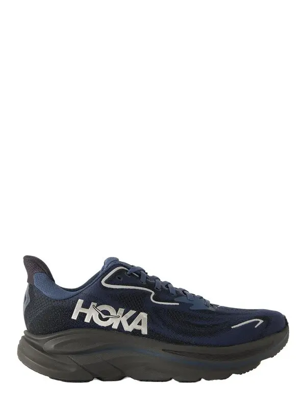 HOKA Clifton 10 Rubber-trimmed Jacquard Running Sneakers - Blue