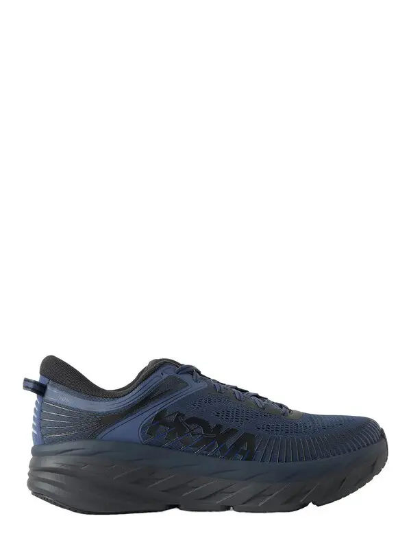 HOKA Bondi 7 Rubber-trimmed Running Sneakers - Blue