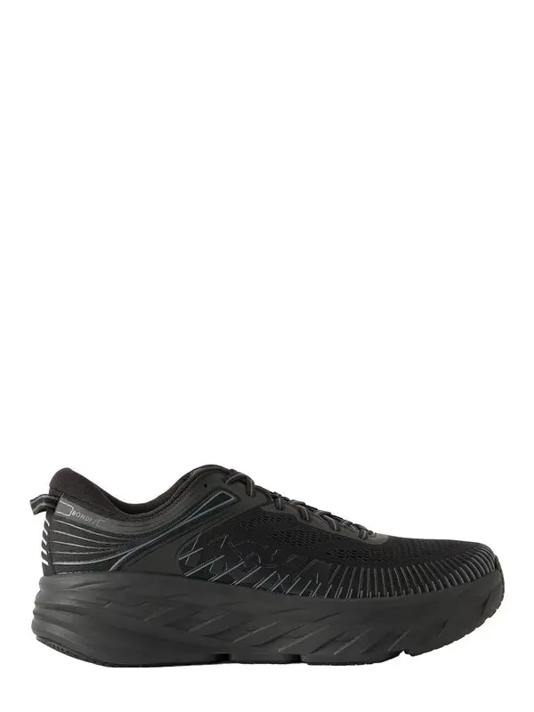 HOKA Bondi 7 Rubber-trimmed Mesh Running Sneakers - Black