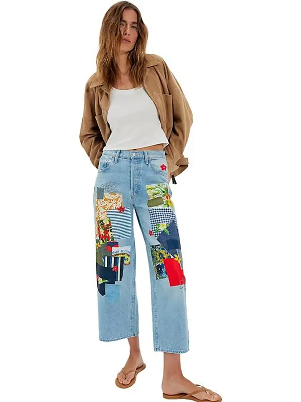 MOTHER The High-waisted Spinner Flood Printed Jeans - Mumble Jumble