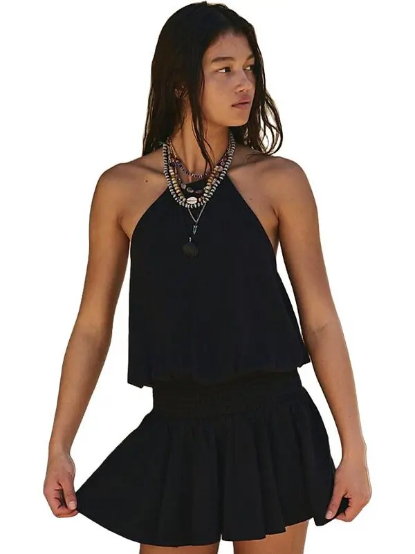 Free People La La Luz Mini Dress - Black