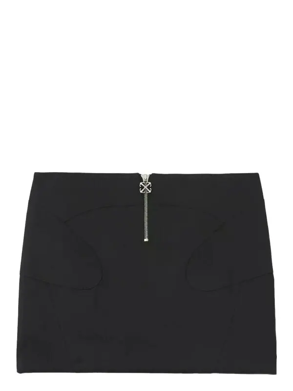 Off-White Mini Skirt With Zip-up Fastening - Black