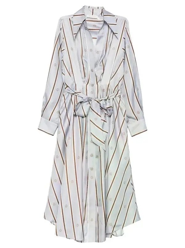 Zimmermann Striped Tie Shirt Dress - Blue