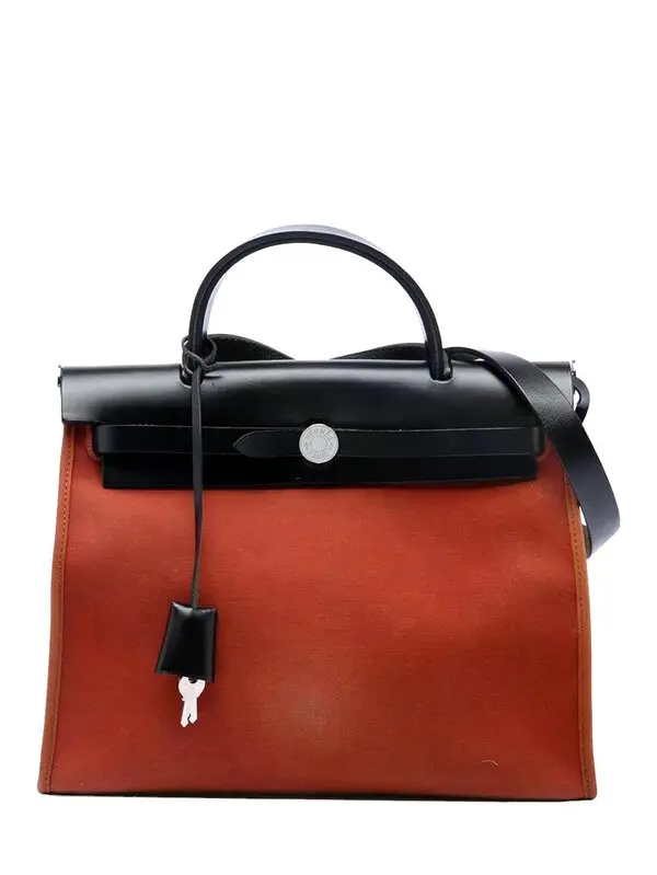Hermès 2016 Toile Herbag Zip 31 Satchel - Orange