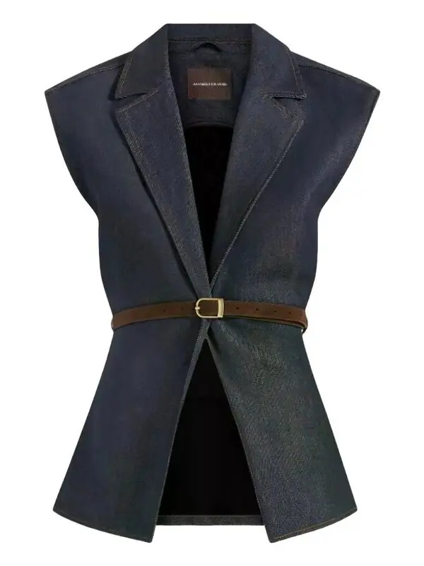 Manière De Voir Wide-shoulder Belted Waistcoat - Blue