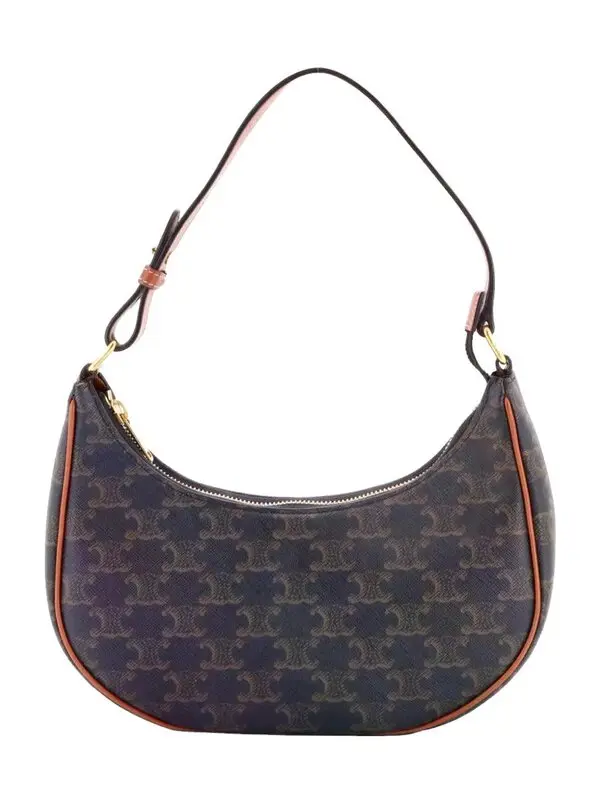 Celine Ava Bag Triomphe Coated Canvas Hobo Bag - Brown