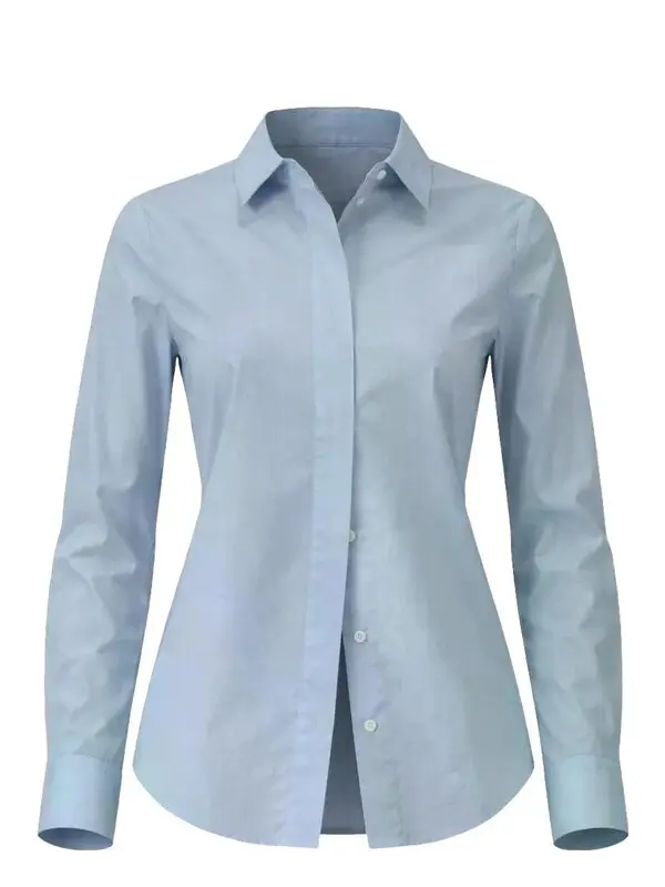 Closed Button-down Cotton Shirt - Blue